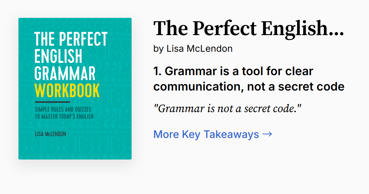 The Perfect English Grammar Workbook | Summary, Audio, Quotes, FAQ