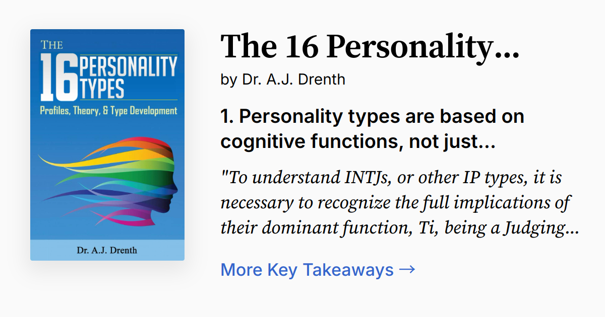 The 16 Personality Types | Summary, Audio, Quotes