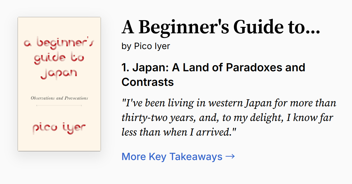 A Beginner's Guide to Japan | Summary, Audio, Quotes, FAQ