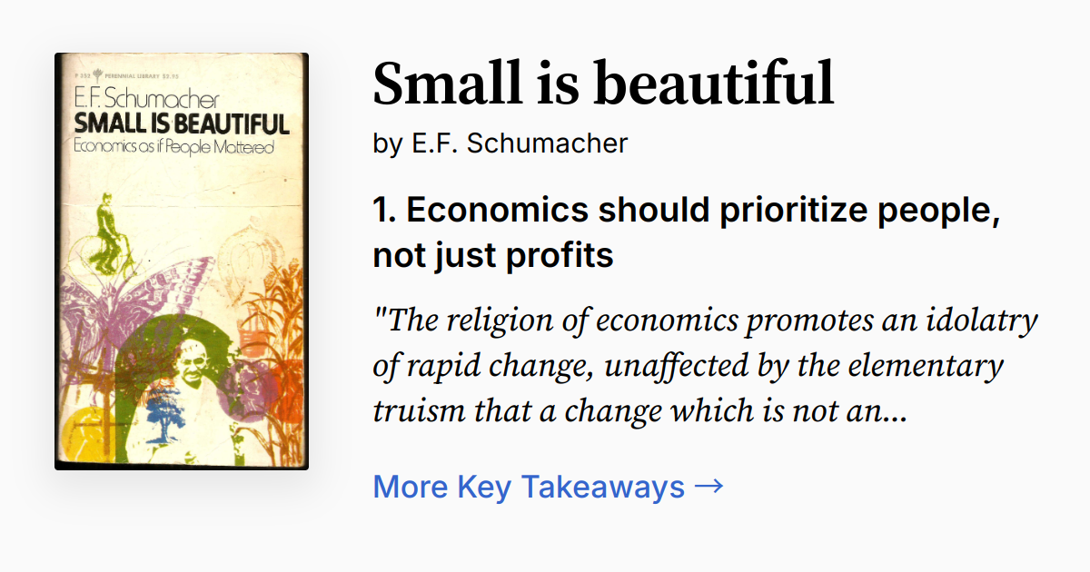 Small is Beautiful | Summary, Audio, Quotes, FAQ