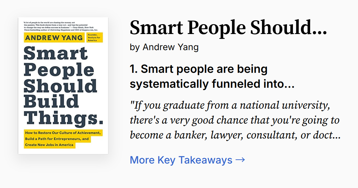 Smart People Should Build Things | Summary, Audio, Quotes