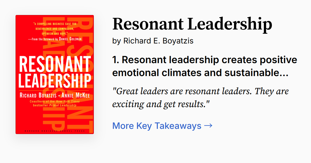 Resonant Leadership | Summary, Audio, Quotes, FAQ