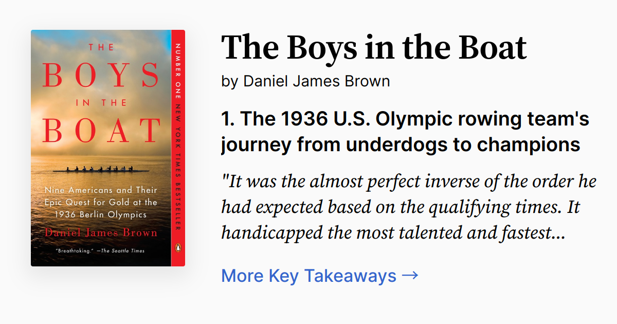 The Boys in the Boat | Summary, Audio, Quotes, FAQ