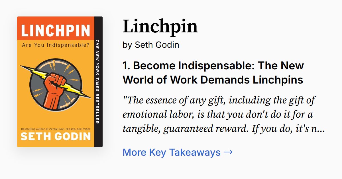 Linchpin by Seth Godin | Summary, Audio, Quotes, FAQ