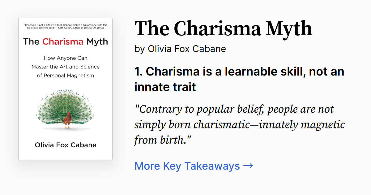 The Charisma Myth | Summary, Quotes, FAQ, Audio