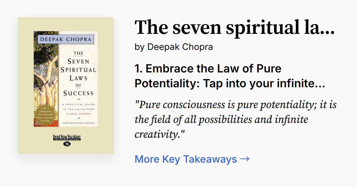 The Seven Spiritual Laws of Success | Summary, Audio, Quotes, FAQ