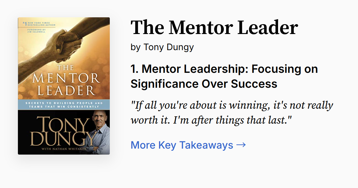 The Mentor Leader | Summary, Audio, Quotes, FAQ