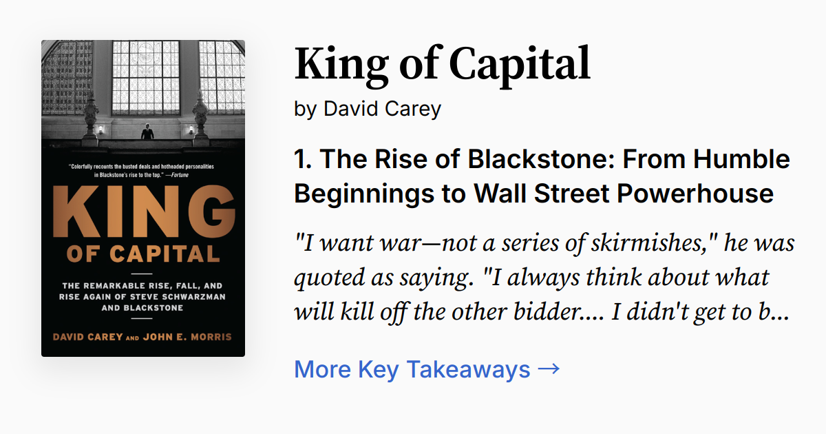 King of Capital | Summary, Audio, Quotes, FAQ