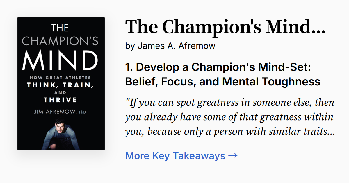The Champion's Mind | Summary, Audio, Quotes, FAQ