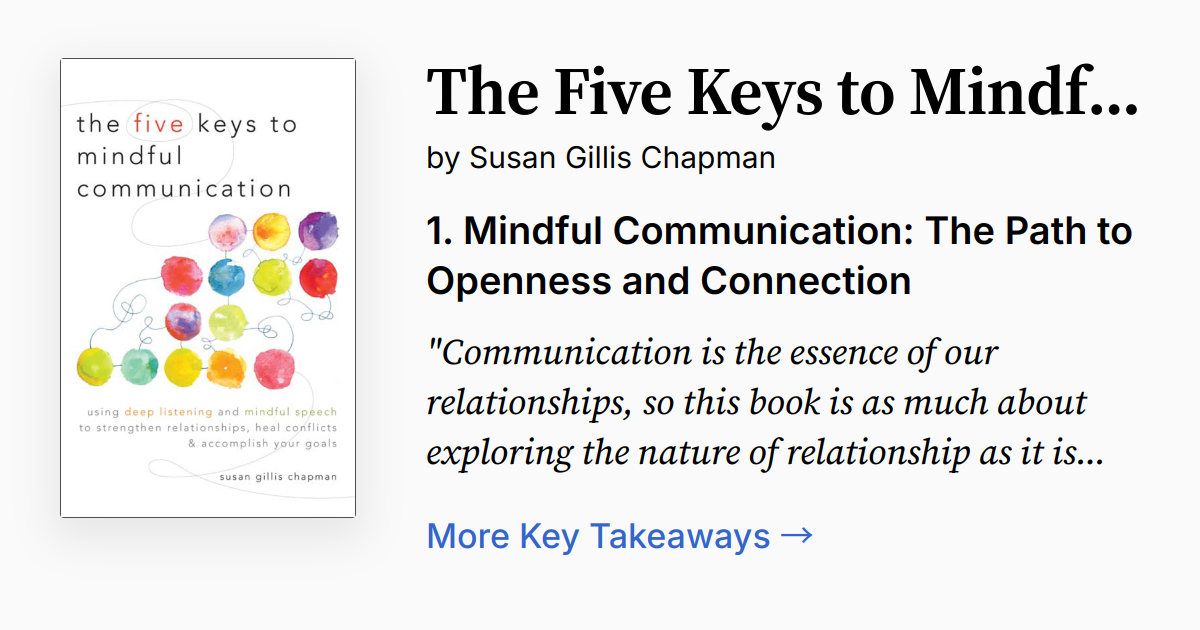 The Five Keys to Mindful Communication | Summary, Audio, Quotes, FAQ