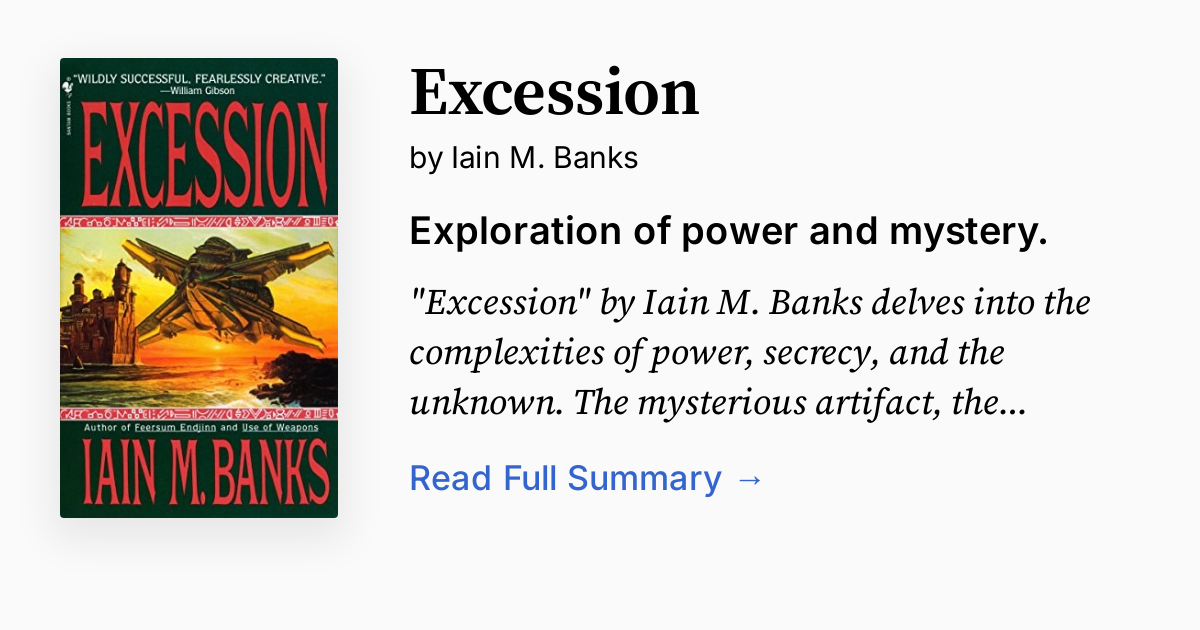 Excession by Iain M. Banks | Summary, Analysis, FAQ