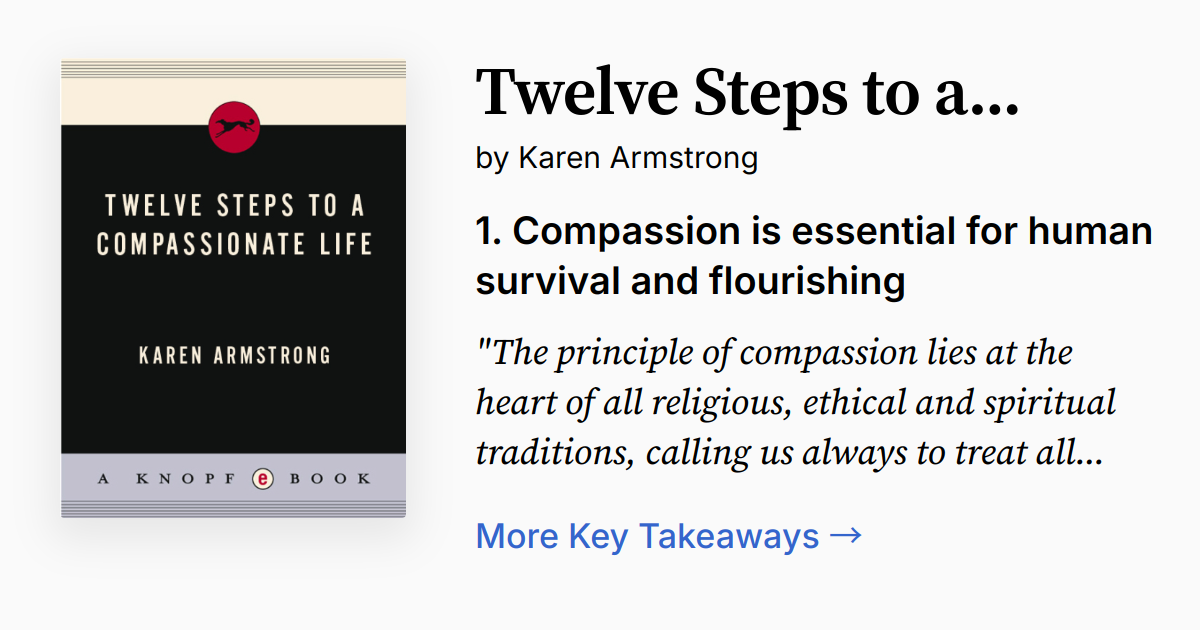 Twelve Steps to a Compassionate Life | Summary, Audio, Quotes, FAQ