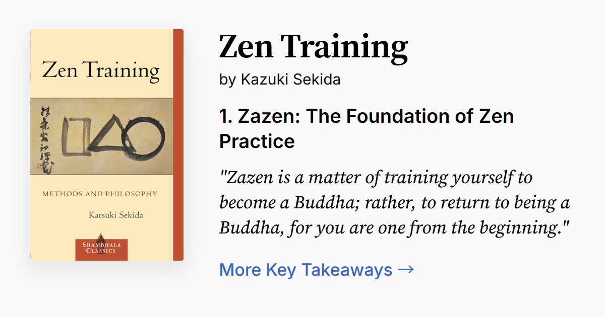 Zen Training by Kazuki Sekida | Summary, Audio, Quotes, FAQ