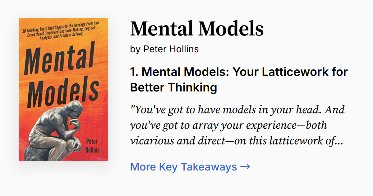 Mental Models by Peter Hollins | Summary, Audio, Quotes, FAQ