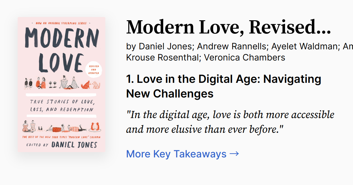 Modern Love by Daniel Jones | Summary, Audio, Quotes, FAQ
