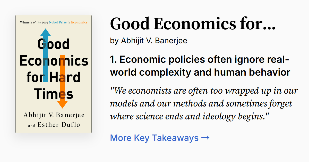 Good Economics for Hard Times | Summary, Quotes, FAQ, Audio