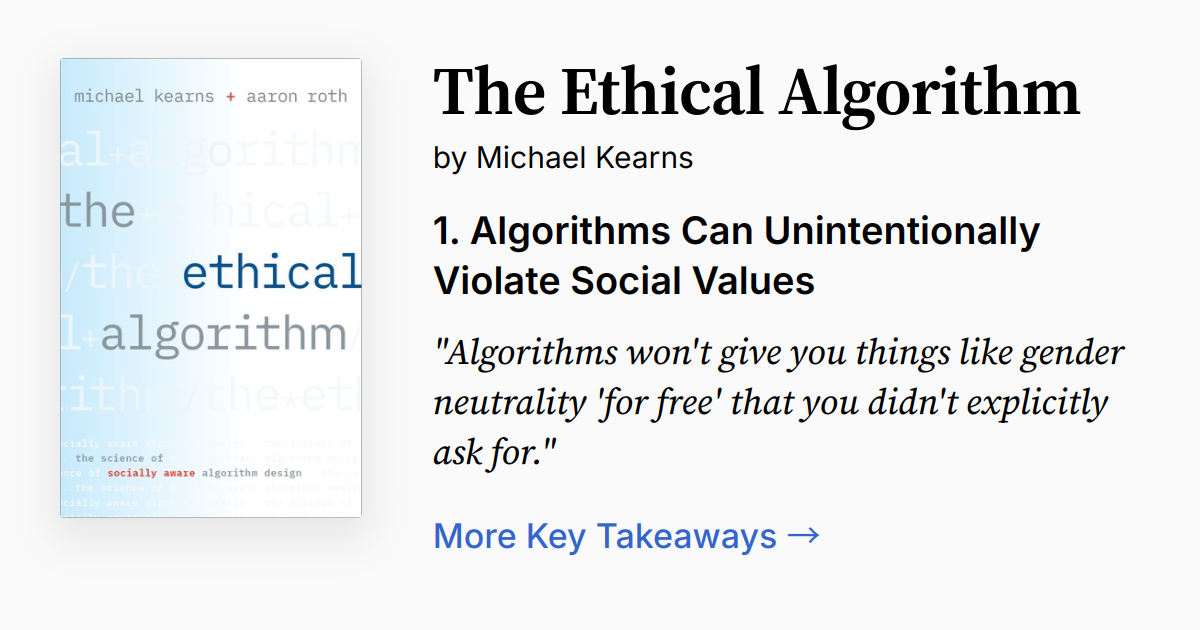 The Ethical Algorithm | Summary, Quotes, FAQ, Audio