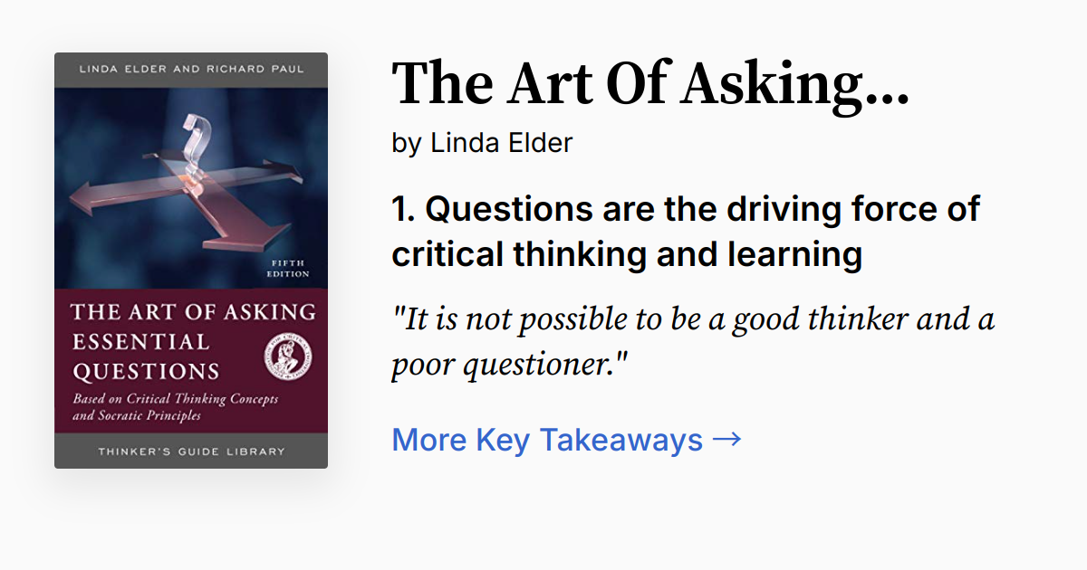 The Miniature Guide to The Art of Asking Essential Questions | Summary ...