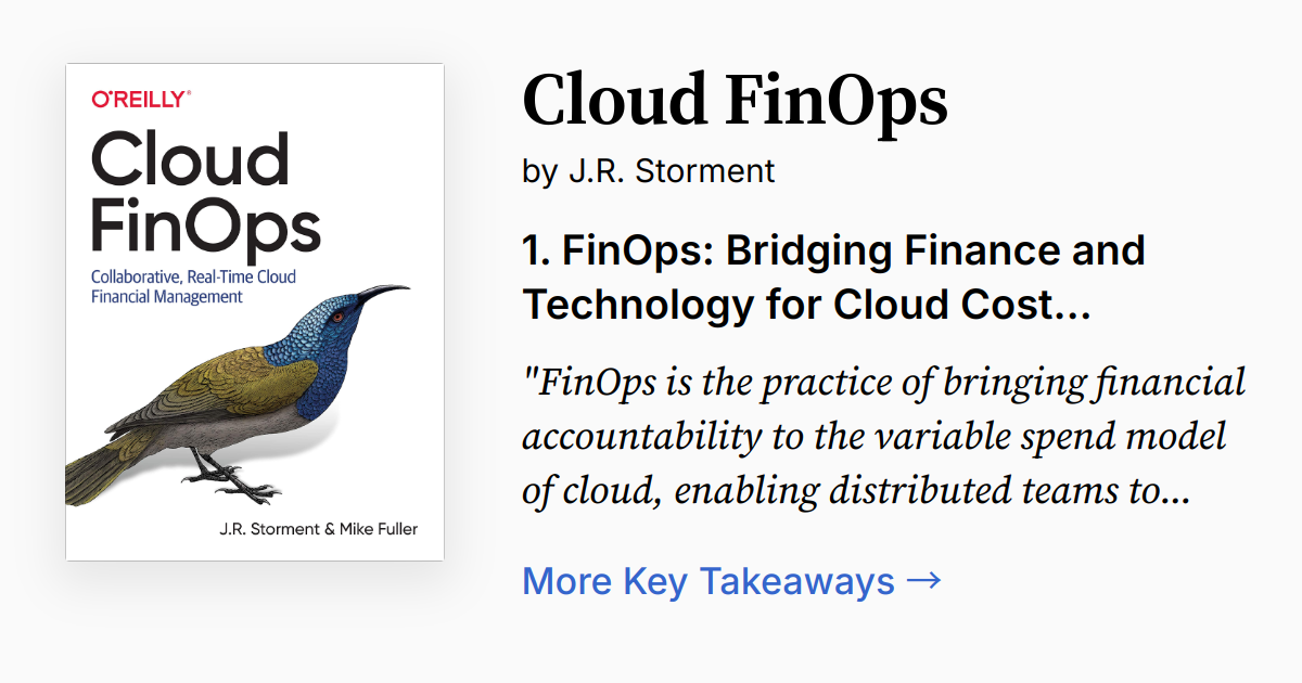 Cloud Finops by J.R. Storment | Summary, Audio, Quotes