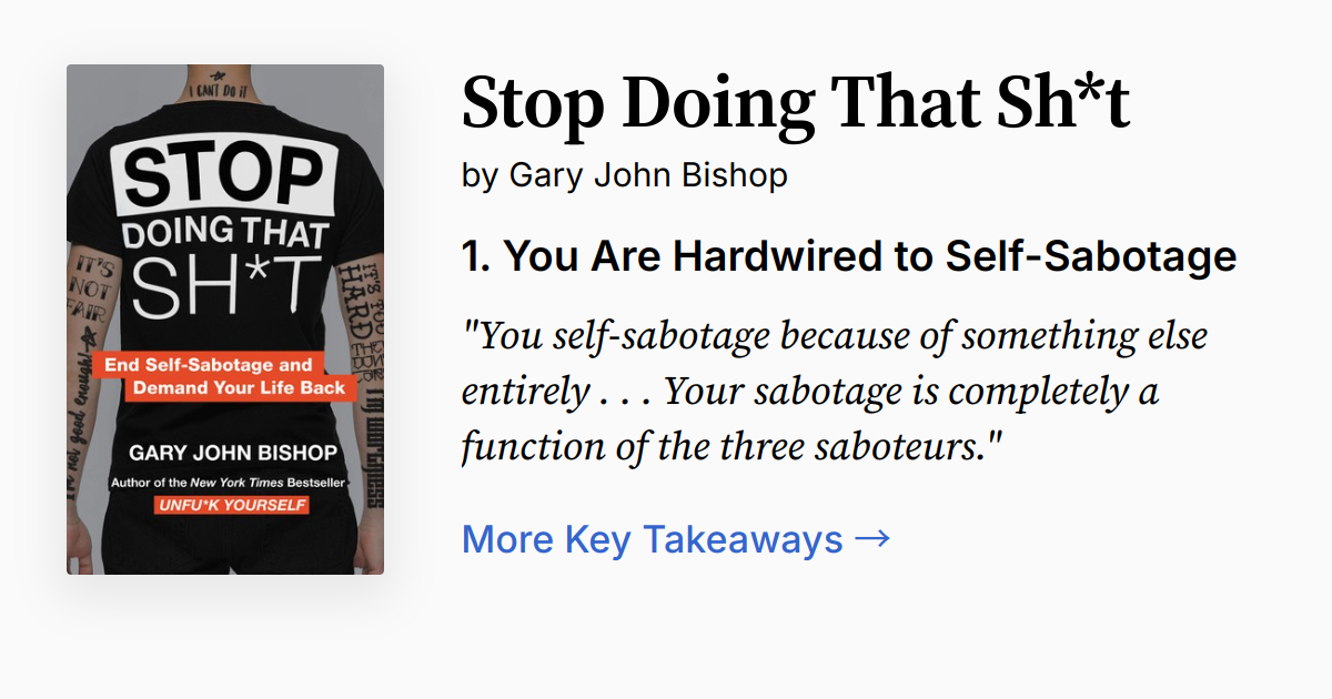 Stop Doing That Sh*t | Summary, Audio, Quotes, FAQ