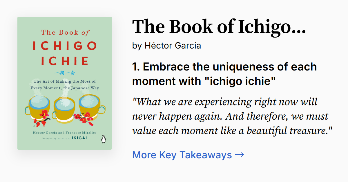 The Book of Ichigo Ichie | Summary, Audio, Quotes, FAQ