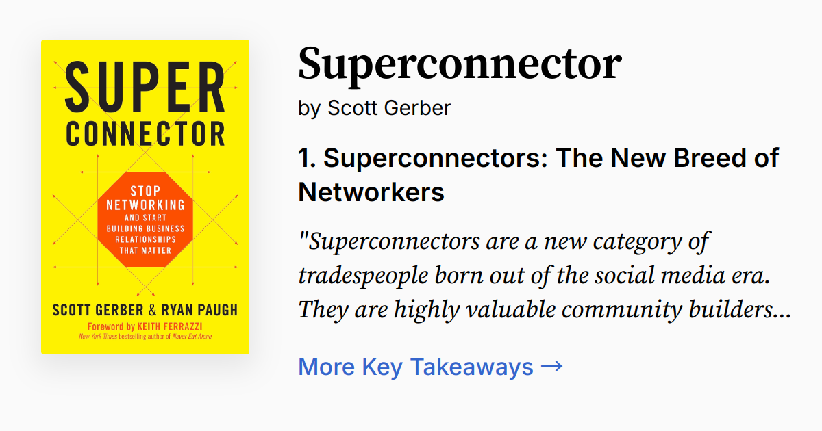 Superconnector by Scott Gerber | Summary, Quotes, FAQ, Audio