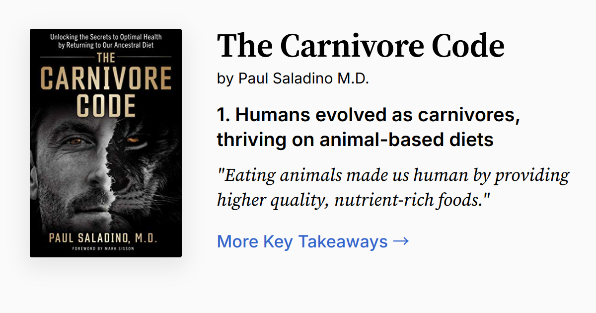 The Carnivore Code | Summary, Audio, Quotes, FAQ
