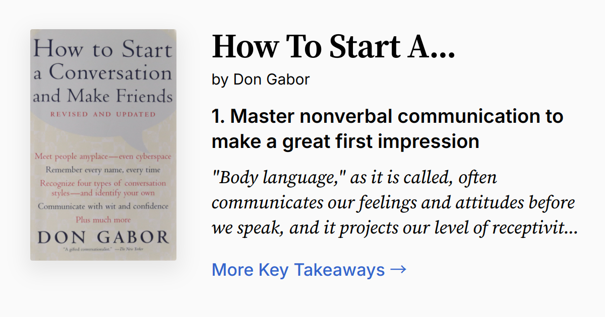 How To Start A Conversation And Make Friends | Summary, Audio, Quotes, FAQ