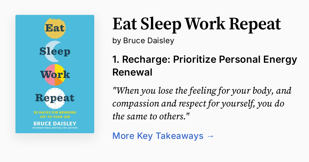 Eat Sleep Work Repeat | Summary, Audio, Quotes
