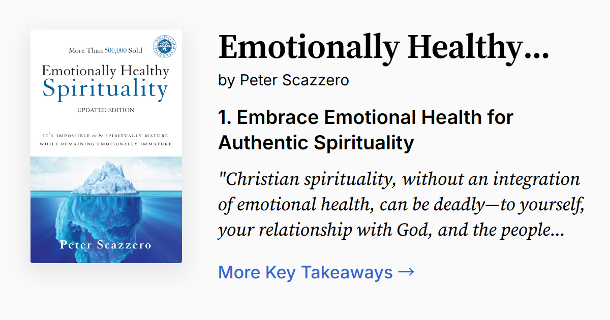 Emotionally Healthy Spirituality | Summary, Quotes, FAQ, Audio