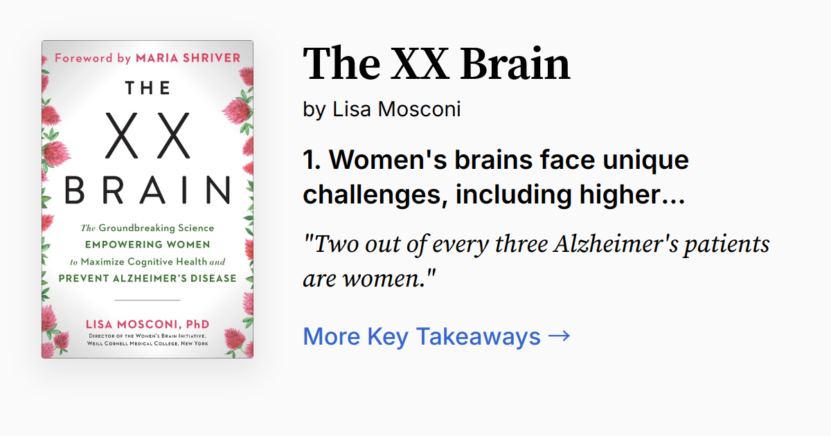 The XX Brain by Lisa Mosconi | Summary, Audio, Quotes, FAQ