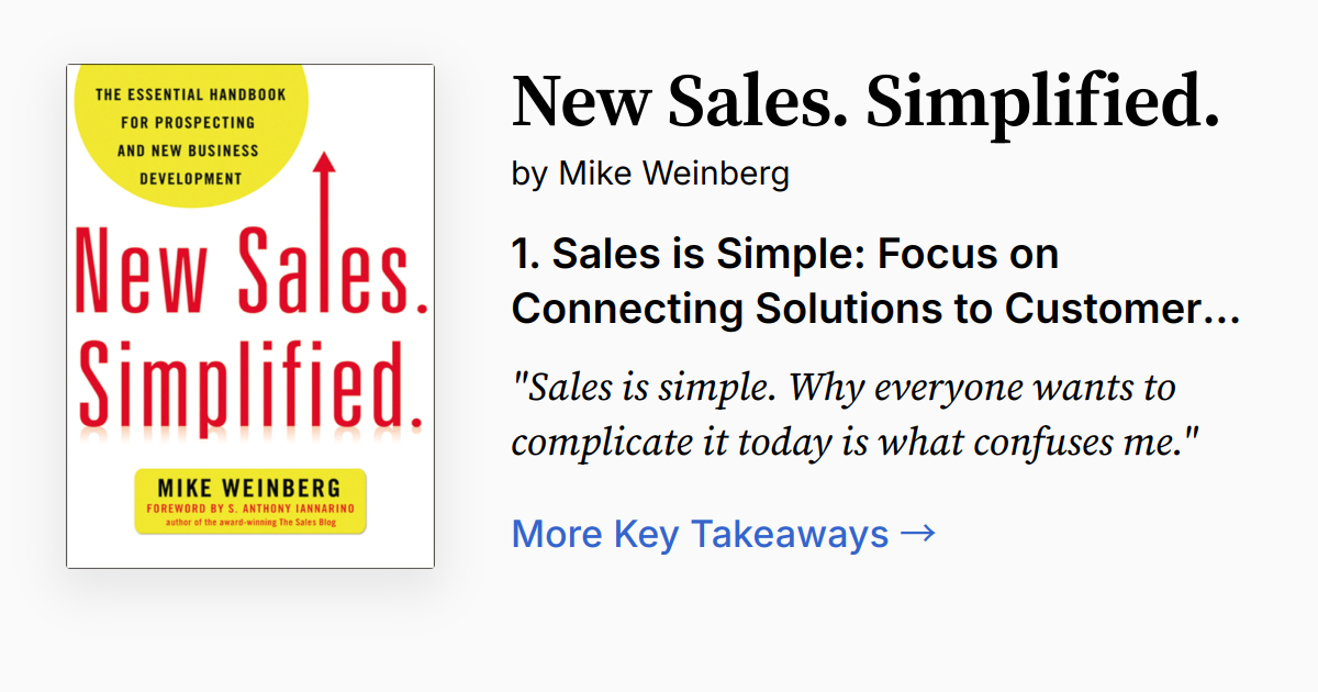 New Sales. Simplified. | Summary, Quotes, FAQ, Audio
