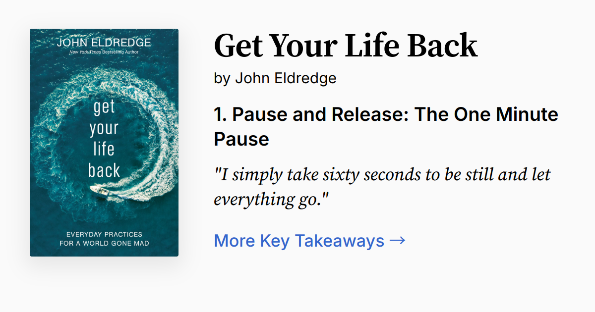 Get Your Life Back | Summary, Audio, Quotes, FAQ