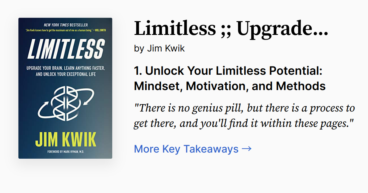 Limitless by Jim Kwik | Summary, Quotes, FAQ, Audio