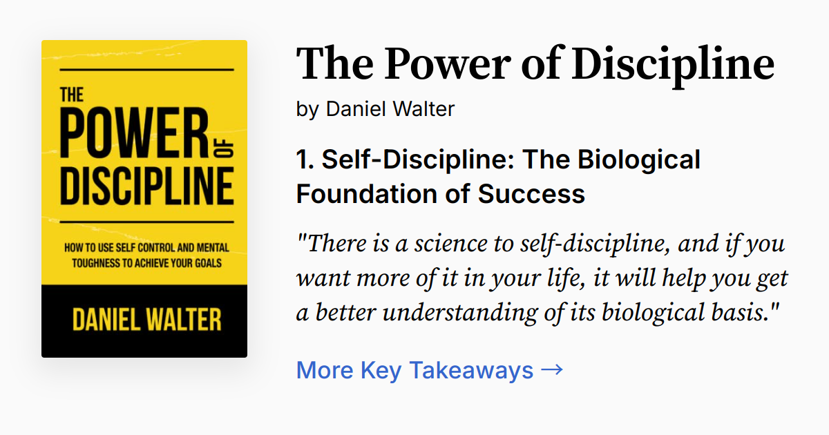 The Power of Discipline | Summary, Quotes, FAQ, Audio