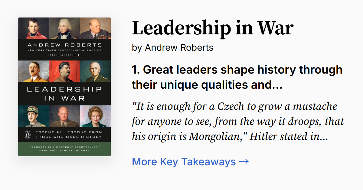 Leadership in War | Summary, Audio, Quotes, FAQ