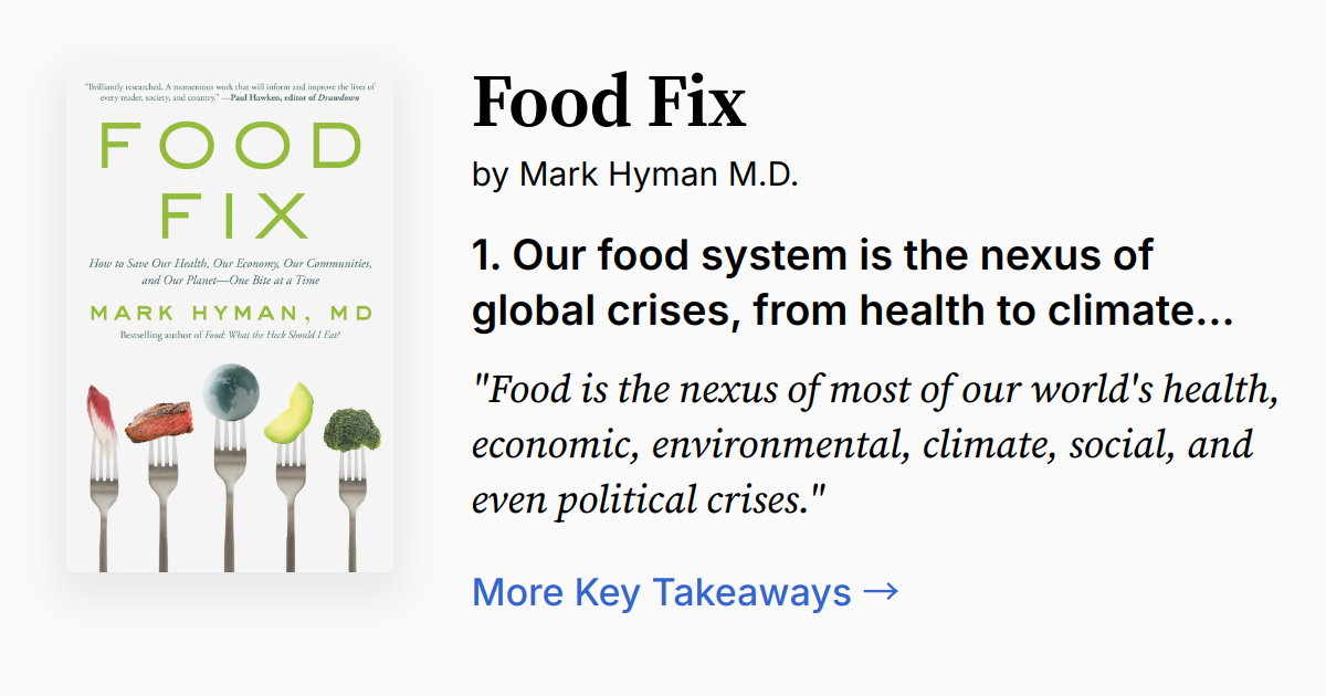 Food Fix by Mark Hyman | Summary, Audio, Quotes, FAQ