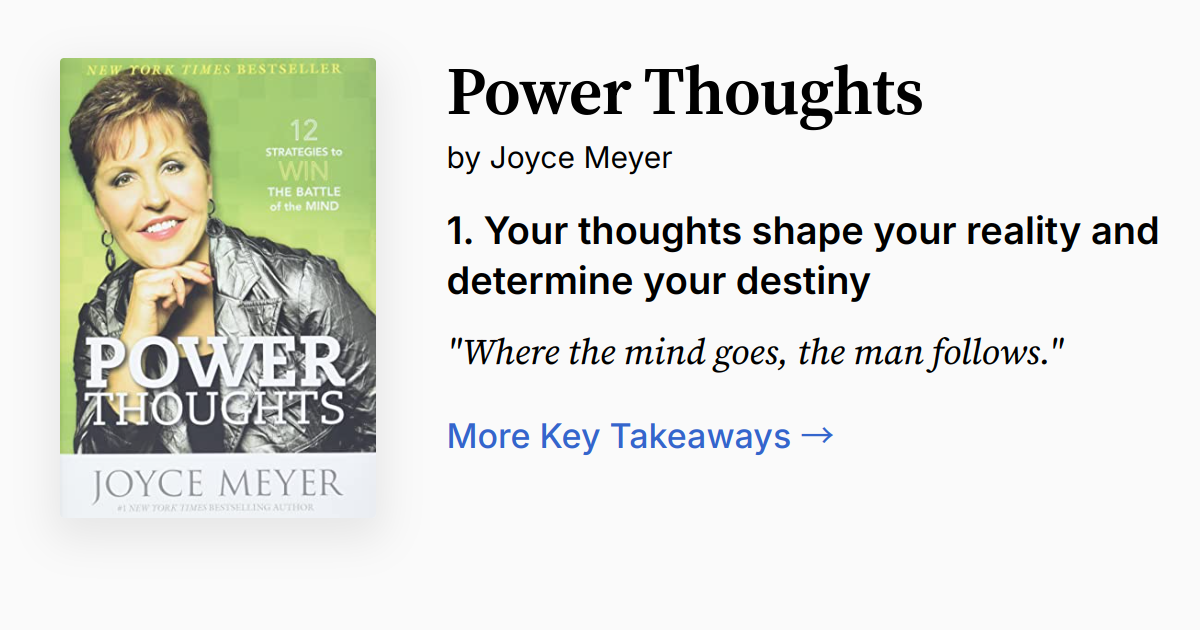 Power Thoughts by Joyce Meyer | Summary, Quotes, FAQ, Audio