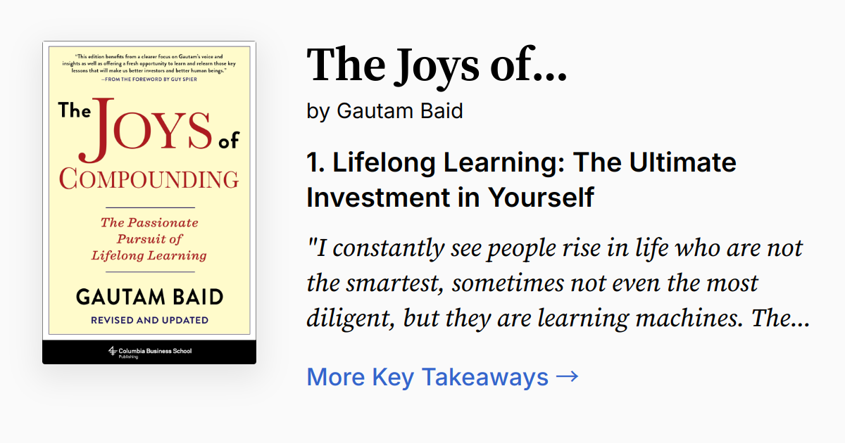 The Joys of Compounding | Summary, Audio, Quotes