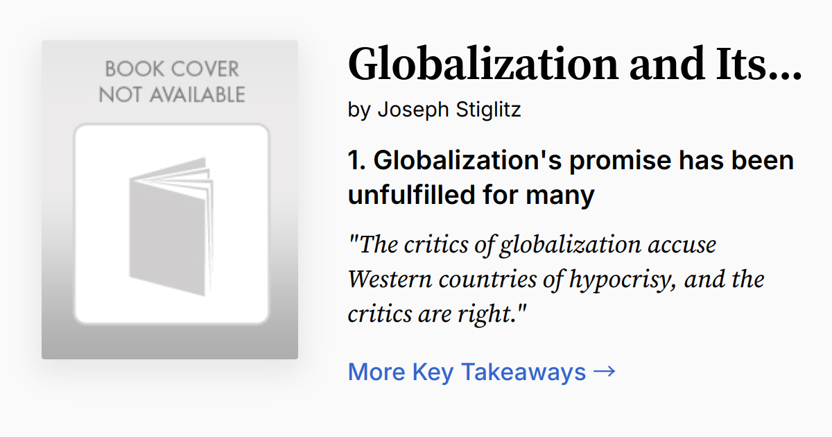Globalization and its Discontents | Summary, Quotes, FAQ, Audio
