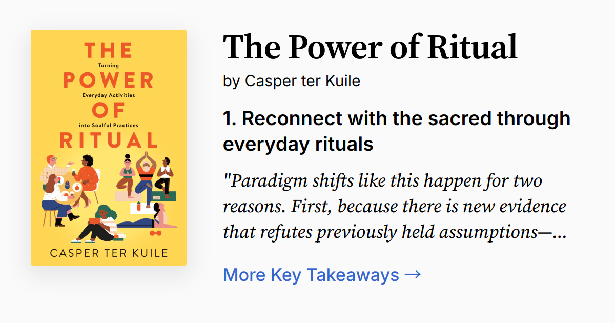 The Power of Ritual | Summary, Audio, Quotes, FAQ