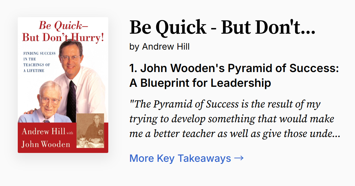 Be Quick - But Don't Hurry | Summary, Audio, Quotes, FAQ