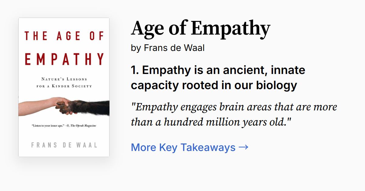 The Age of Empathy | Summary, Quotes, FAQ, Audio