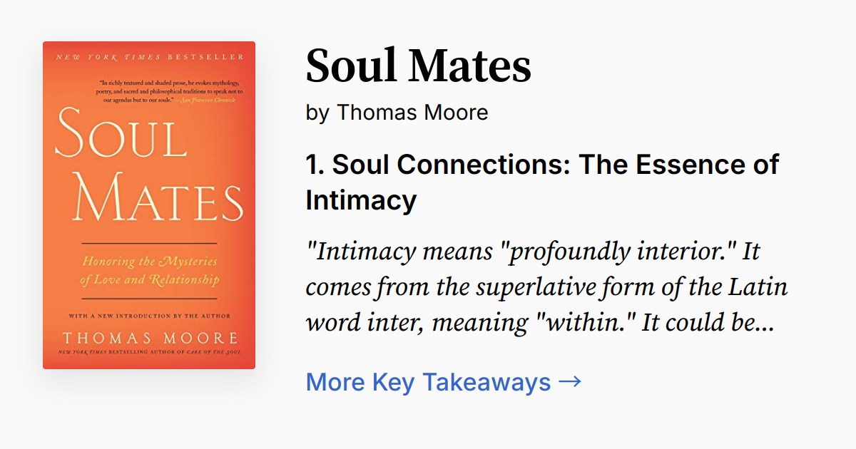 Soul Mates by Thomas Moore | Summary, Audio, Quotes, FAQ