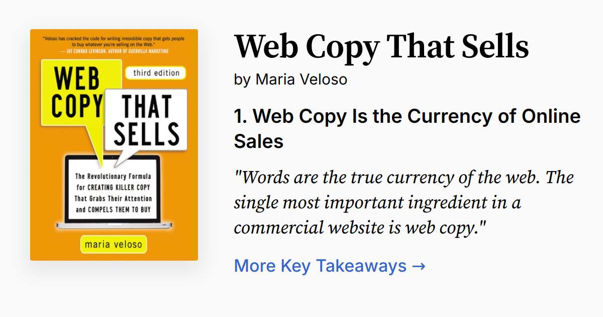 Web Copy That Sells | Summary, Audio, Quotes