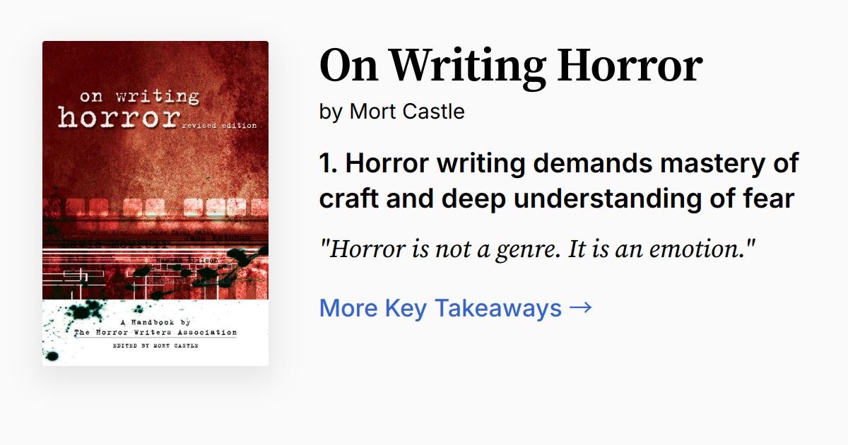 On Writing Horror | Summary, Audio, Quotes, FAQ