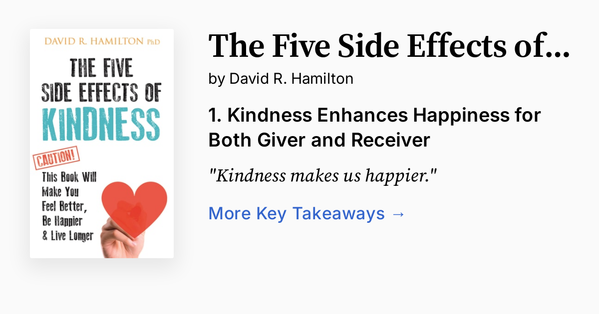 The Five Side Effects of Kindness | Summary, Audio, Quotes, FAQ