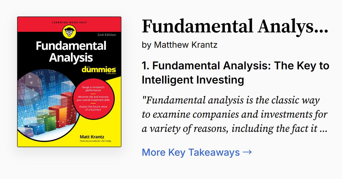 Fundamental Analysis for Dummies | Summary, Audio, Quotes, FAQ