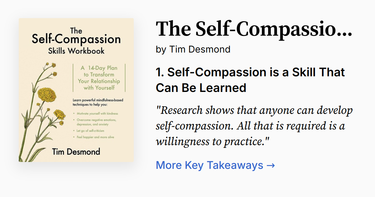 The Self-Compassion Skills Workbook | Summary, Quotes, FAQ, Audio