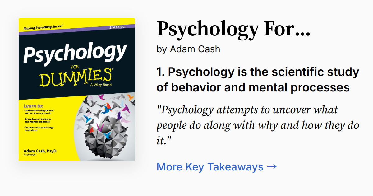 Psychology For Dummies | Resumen, Audio, Quotes, FAQ
